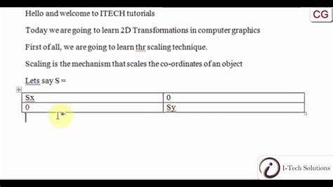 2d Transformation Scaling Computer Graphics C Youtube
