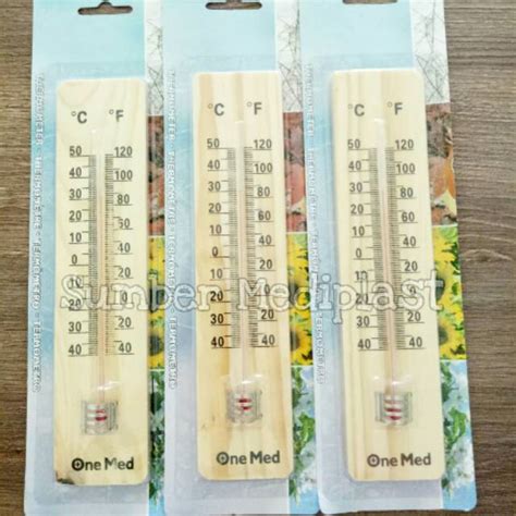 Jual Termometer Ruangan Kayu Termometer Dinding Onemed Shopee Indonesia