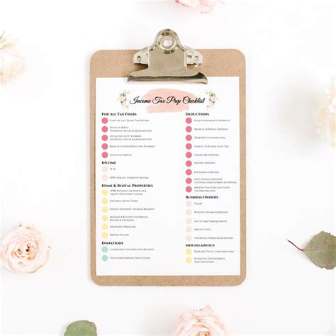 Income Tax Prep Checklist 85 X 11 Income Tax Prep Checklist With