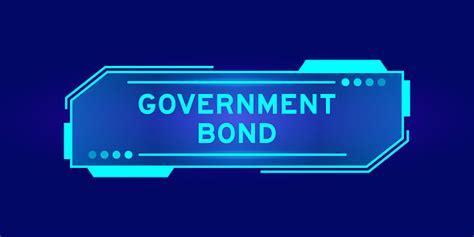 파란색 배경의 사용자 인터페이스 화면에 정부 채권이라는 단어가 있는 미래 지향적인 Hud 배너 가격에 대한 스톡 벡터 아트 및 기타 이미지 Istock