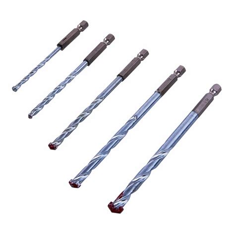 Amtech 5pc Hex Shank Masonry Drill Bit Set Euro Car Parts