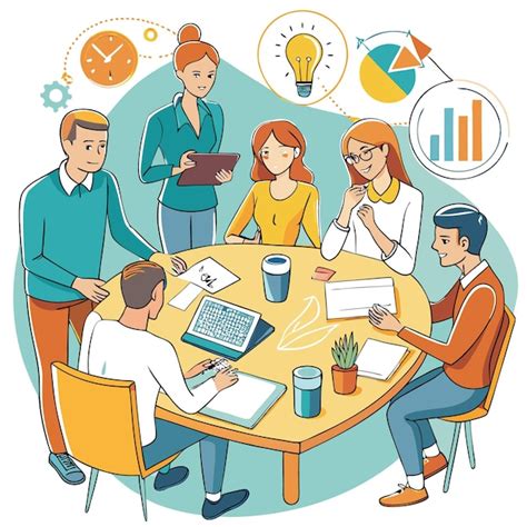 Un Grupo De Profesionales Que Colaboran En Torno A Una Mesa Con