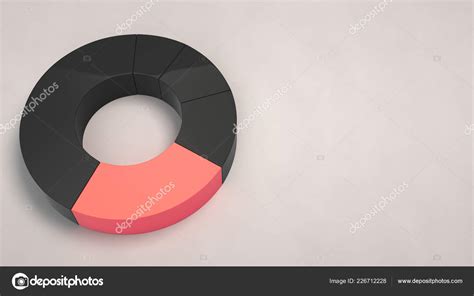 Black Ring Pie Chart One Red Sector White Background Infographic Stock Photo EZebolov