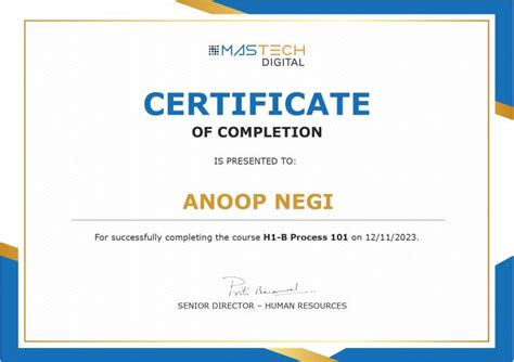 Anoop Negi On Linkedin Sucessfully Completed H1 B Process 101 Certification