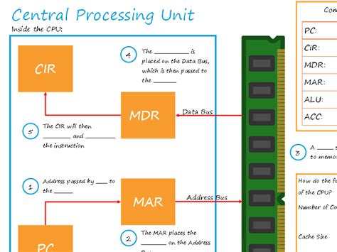 OCR GCSE Computer Science Simplified CPU Model Diagram OFF