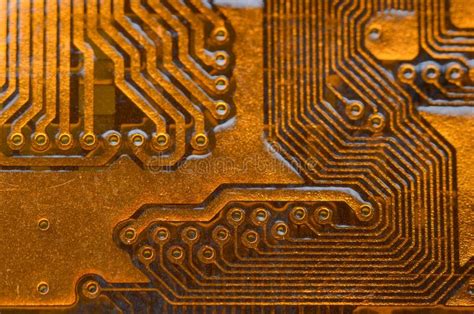 Closeup Of Electronic Circuit Board With Processor Stock Image Image Of Board Detail 211027809