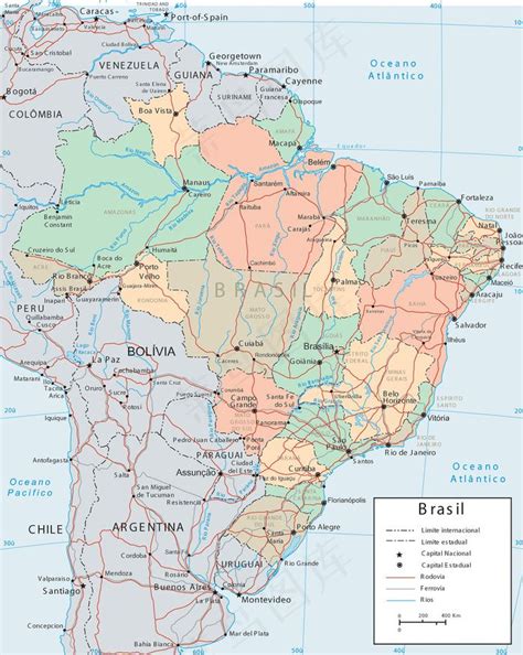 行政区划图地图设计效果图书本mapa Do Brasil（巴西地图） 菜鸟图库