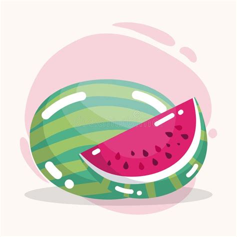 Isolated Watermelon Fruit Icon Healthy Food Vector Stock Illustration
