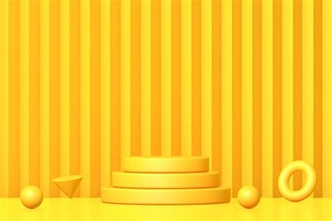 노란색 연단과 최소한의 추상적 배경 3d 렌더링 기하학적 모양 현대 웹 사이트에서 상을위한 무대 0명에 대한 스톡 사진 및 기타 이미지 Istock