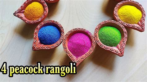 1288 4 Janamashtmi Special Peacock Rangoli Satisfying Video