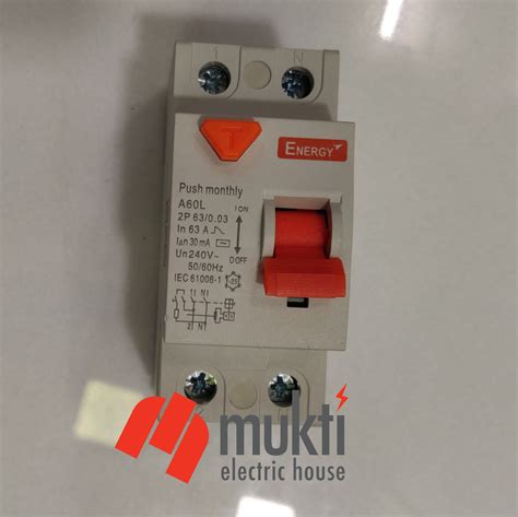 Energy Rccb Rcd 16a 30ma Two Pole 2p Residual Current Device Earth