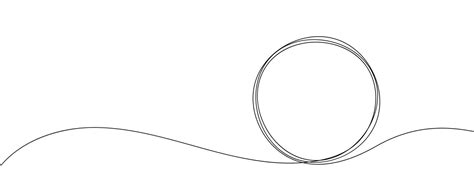 Circle Line One Frame Art Hand Single Shape Vector Zen Drawn Abstract