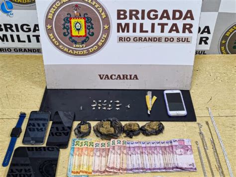 Brigada Militar prende homem por tráfico de drogas em Vacaria Lagoa