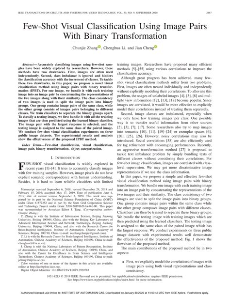 Pdf Few Shot Visual Classification Using Image Pairs With Binary