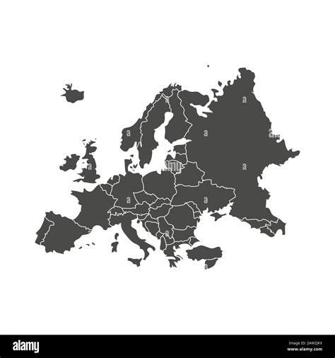 Grey Map Of Europe Free Vector Maps Map Vector Europe Map Vector Free