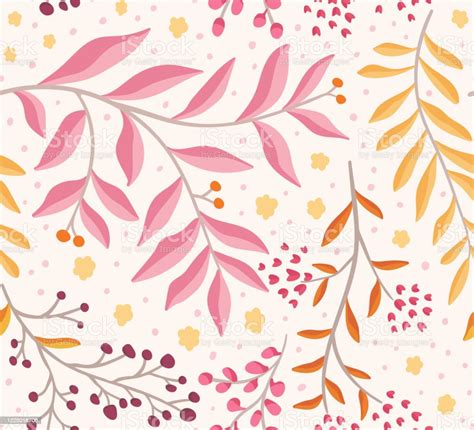 花柄シームレスパターン繊細な植物の壁紙葉を持つ繰り返し可能な背景 イラストレーションのベクターアート素材や画像を多数ご用意