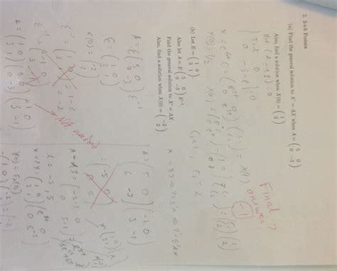 Solved 2 55 Points A Find The General Solution To X