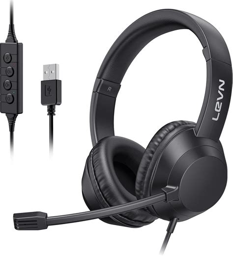 Levn Headset With Mic Usb Headset With Microphone For Pc Headphones