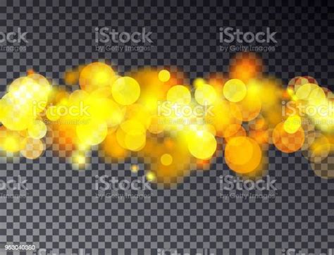벡터 추상 Bokeh 배경입니다 투명 한 축제 조명 어두운 배경에 고립 Defocused 포스터 카드 배너 크리스마스 빛 템플릿