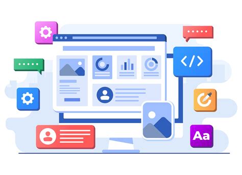 Interface Elements And Browser Windows On The Laptop Screen Web Design