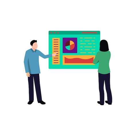 premium vector the girl is working on the web page control bar