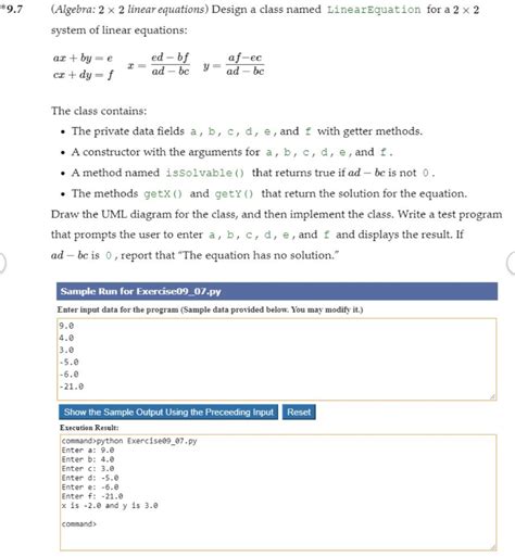 Solved 97 Algebra 2 X 2 Linear Equations Design A Class