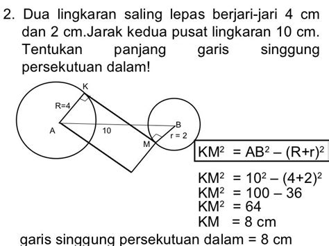 Kumpulan Contoh Soal Garis Singgung Lingkaran