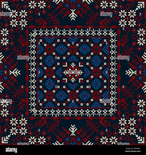 Traditional Latvian Embroidery Seamless Pattern Vector Illustration