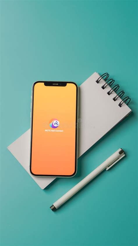 Irctc Rail Connect Mobile Phone App On Colour Background Editorial