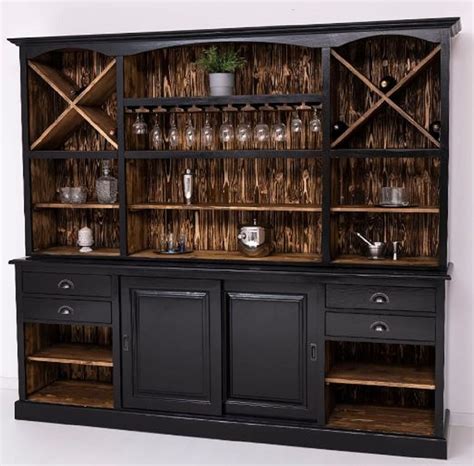 Casa Padrino Landhausstil Barschrank Schwarz Dunkelbraun 240 X 50 X H