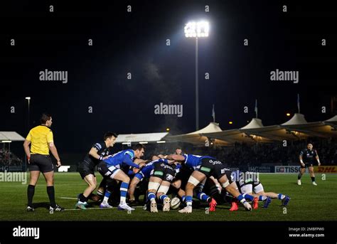 General View Of A Scrum During The Epcr Challenge Cup Match At