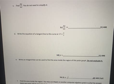 Solved Consider The Following Curve Defined In Polar Chegg