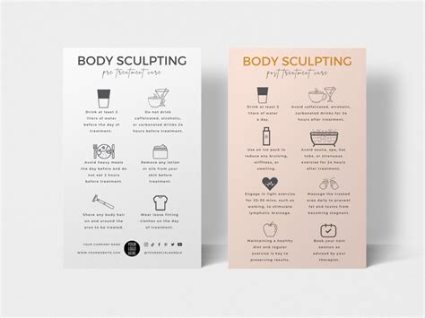 Body Sculpting Pre And Post Care Template Editable Body Contouring