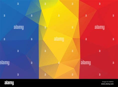 Romanian Flag Triangular Polygonal Pattern Stock Vector Image And Art