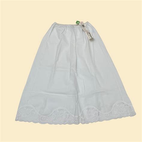 80s Vanity Fair Half Slip New Old Stock 1980s White Lacy Slip Skirt