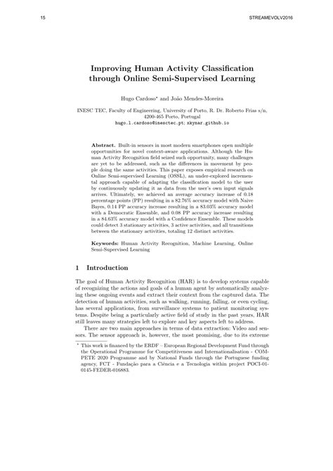 Pdf Improving Human Activity Classification Through Online Semi Supervised Learning