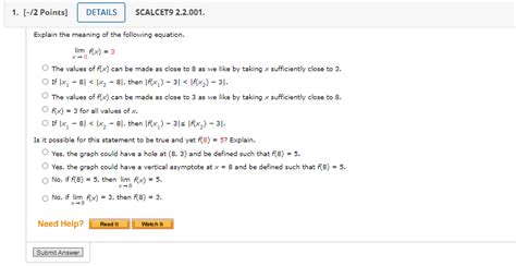 Solved Explain The Meaning Of The Following Equation