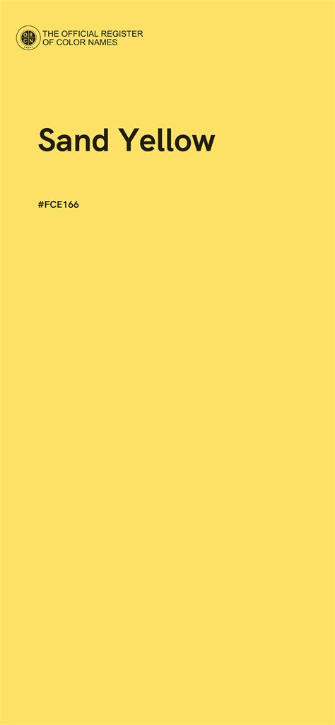 sand yellow color fce166 the official register of color names