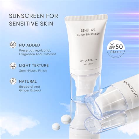 [buy1 Free1] Skintific Sensitive Serum Sunscreen Spf50 Pa Uv Soothe Redness Calm Barrier