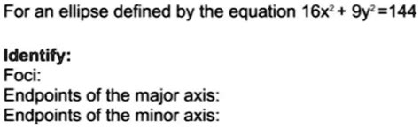 Video Solution For An Ellipse Defined By The Equation X Y