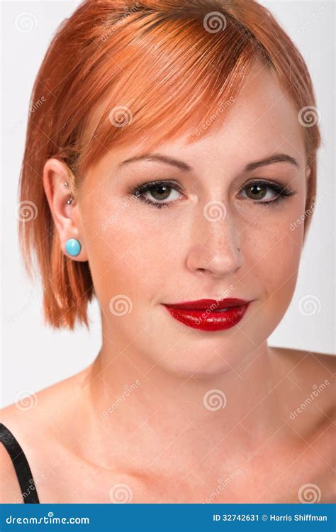 Redhead Stock Image Image Of Beautiful Closeup Female 32742631