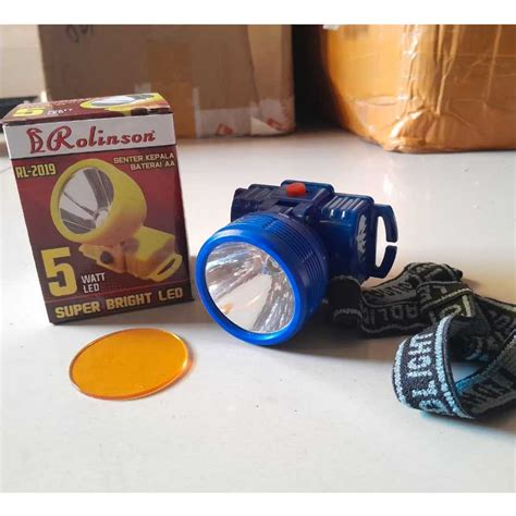 Jual PROMO RL Senter Kepala Head Lamp RL LED W Rolinson Plus Lensa Kuning Shopee
