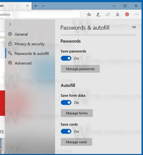 Prevent Edge Browser From Saving Credit Card Data