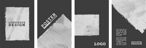 Grunge Halftone Brochure Modern Flyer Covers Abstract Brochure