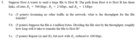5 suppose host a wants to send a large file to host