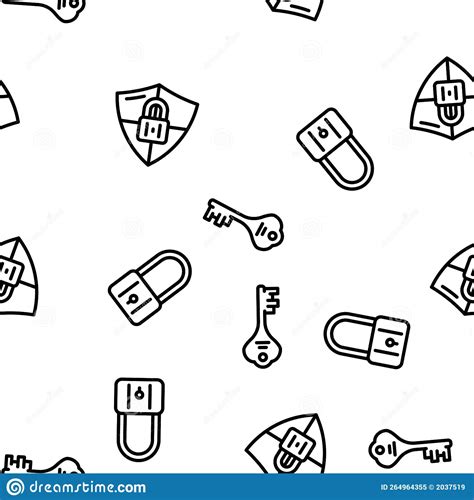 padlock lock safe password vector seamless pattern stock illustration