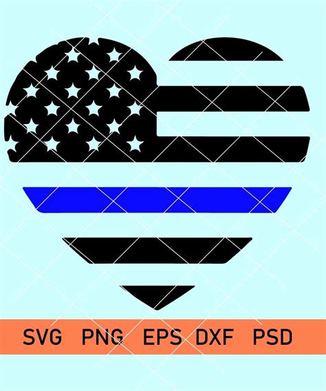 American Flag Heart Svg