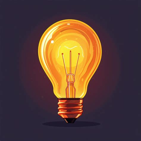 Premium Ai Image Incandescent Light Bulb Glowing Illustration Flat Vector