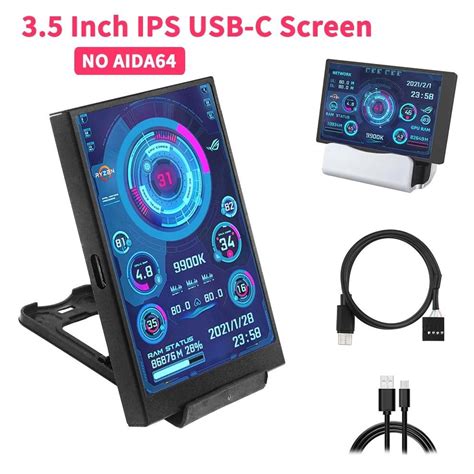 Jual 3 5 Inch Ips Type C Secondary Screen Mini Computer Secondary Screen Cpu Gpu Ram Hdd Monitor