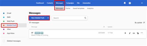 Creating Mobile Push Message